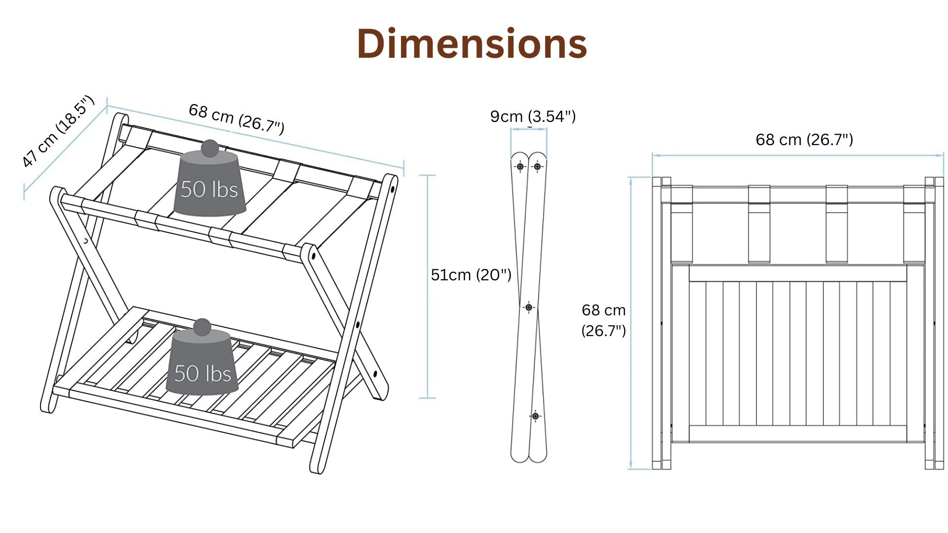 Buy Foldable Luggage Rack for Suitcases & Travel Bags Online | Penguin Home